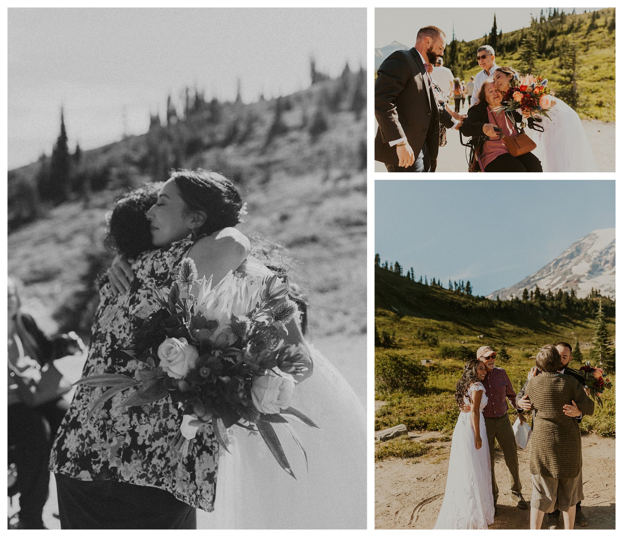 Dreamy Mount Rainier Wildflower Elopement at Myrtle Falls